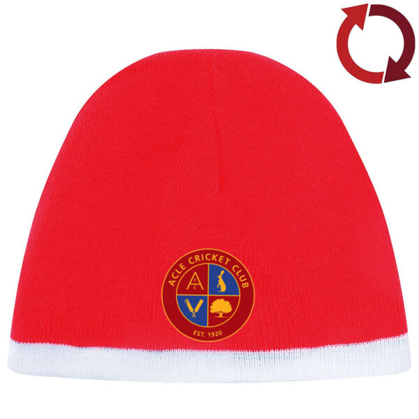 Acle CC Embroidered Beanie Maroon | MR Cricket Hockey