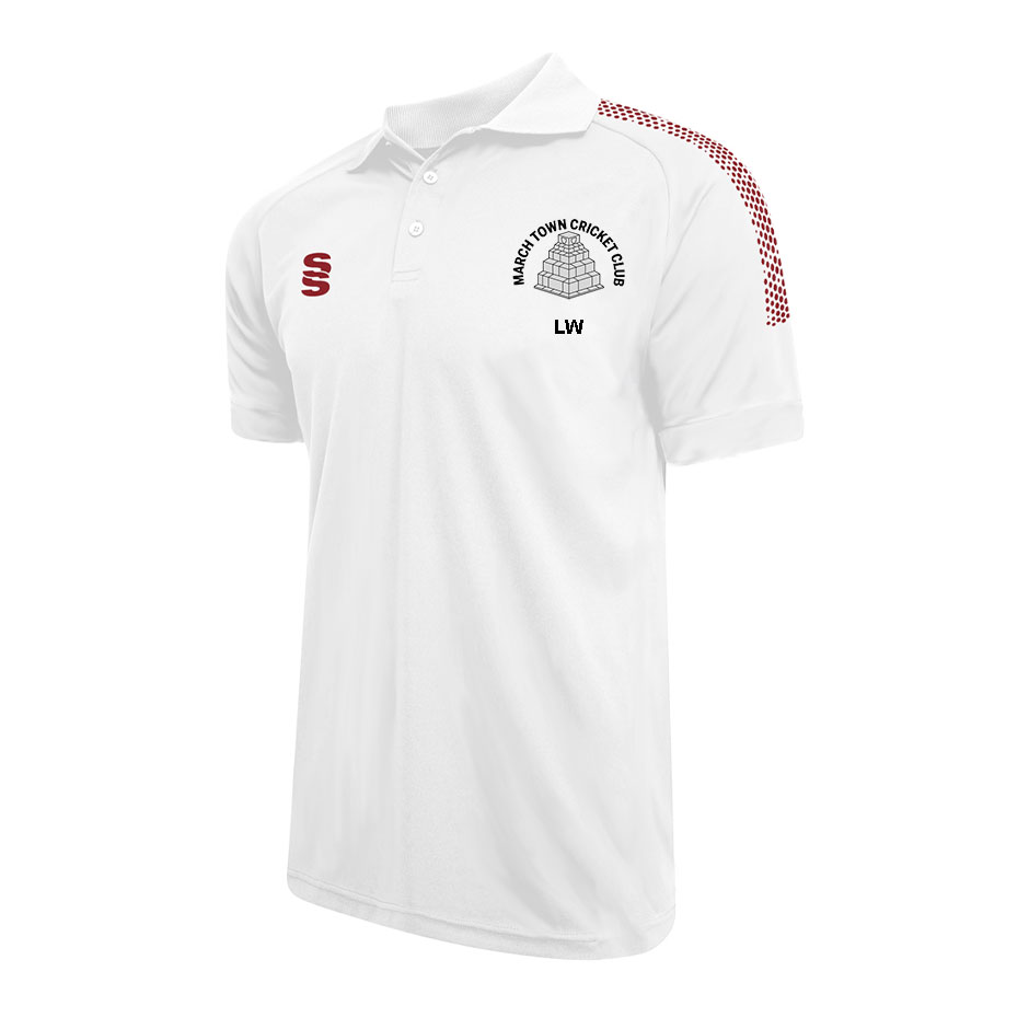 March Town CC Dual Polo White Maroon | MR Cricket Hockey