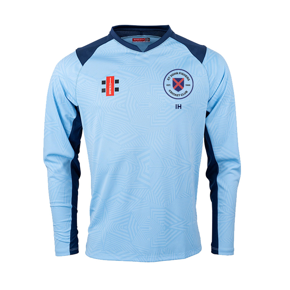 St John Fishers CC Pro T20 Shirt Long Sleeve Sky Navy | MR Cricket Hockey