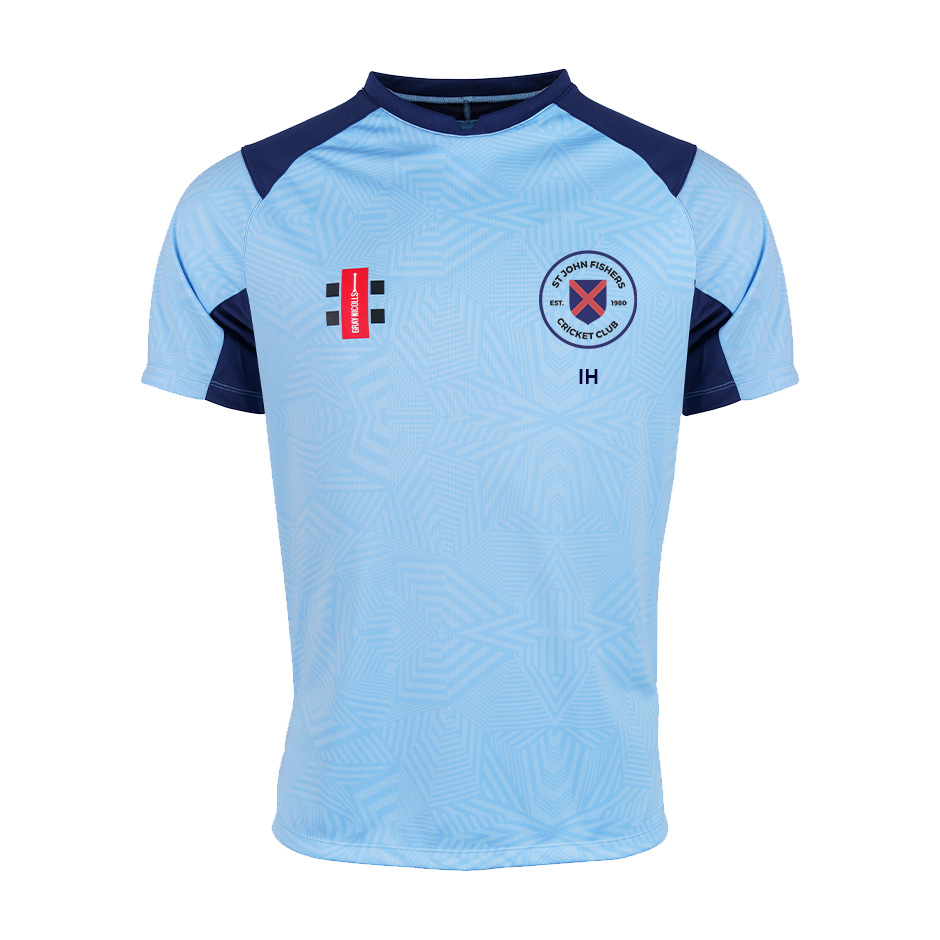 St John Fishers CC Pro T20 Shirt Short Sleeve Sky Navy | MR Cricket Hockey