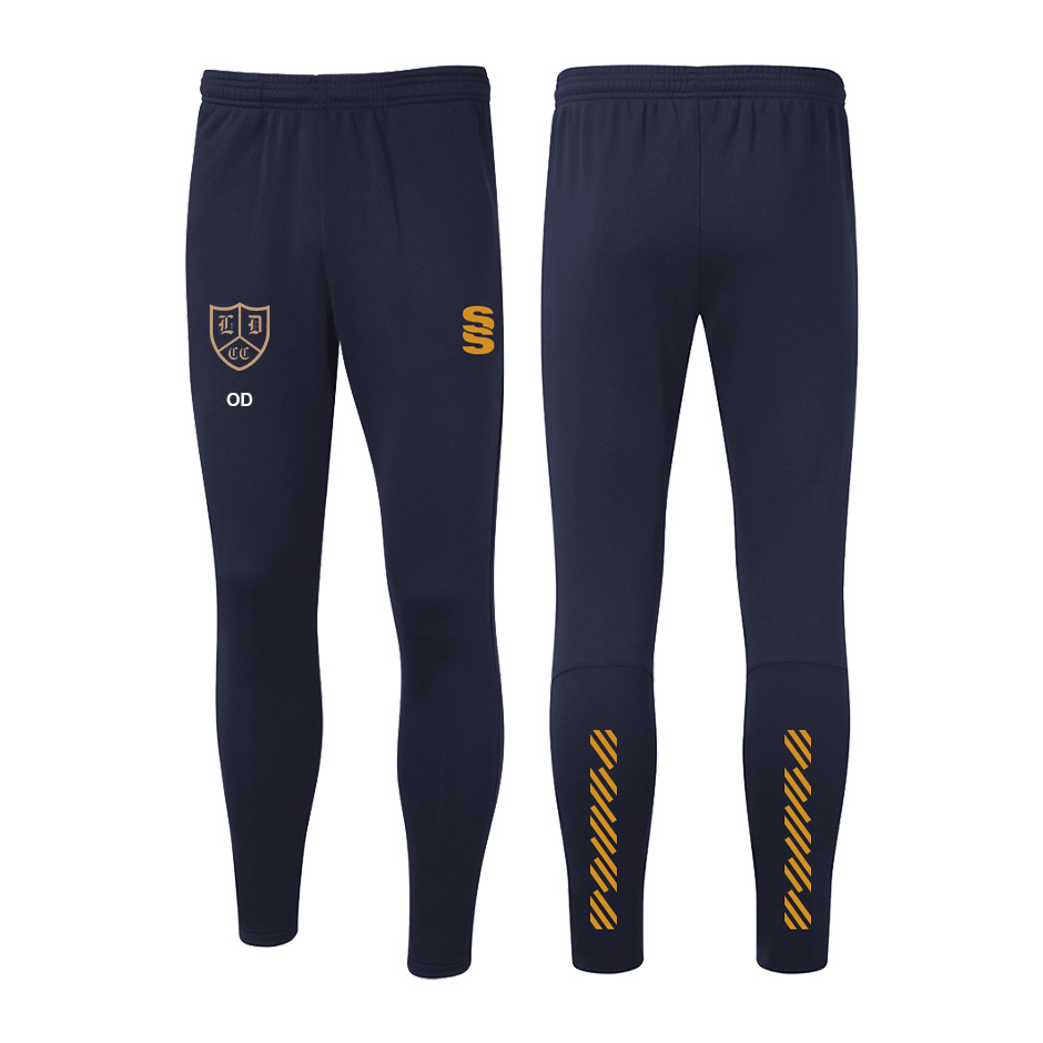 Little Downham CC Dual Skinny Pants Navy Amber Stripes | MR Cricket Hockey