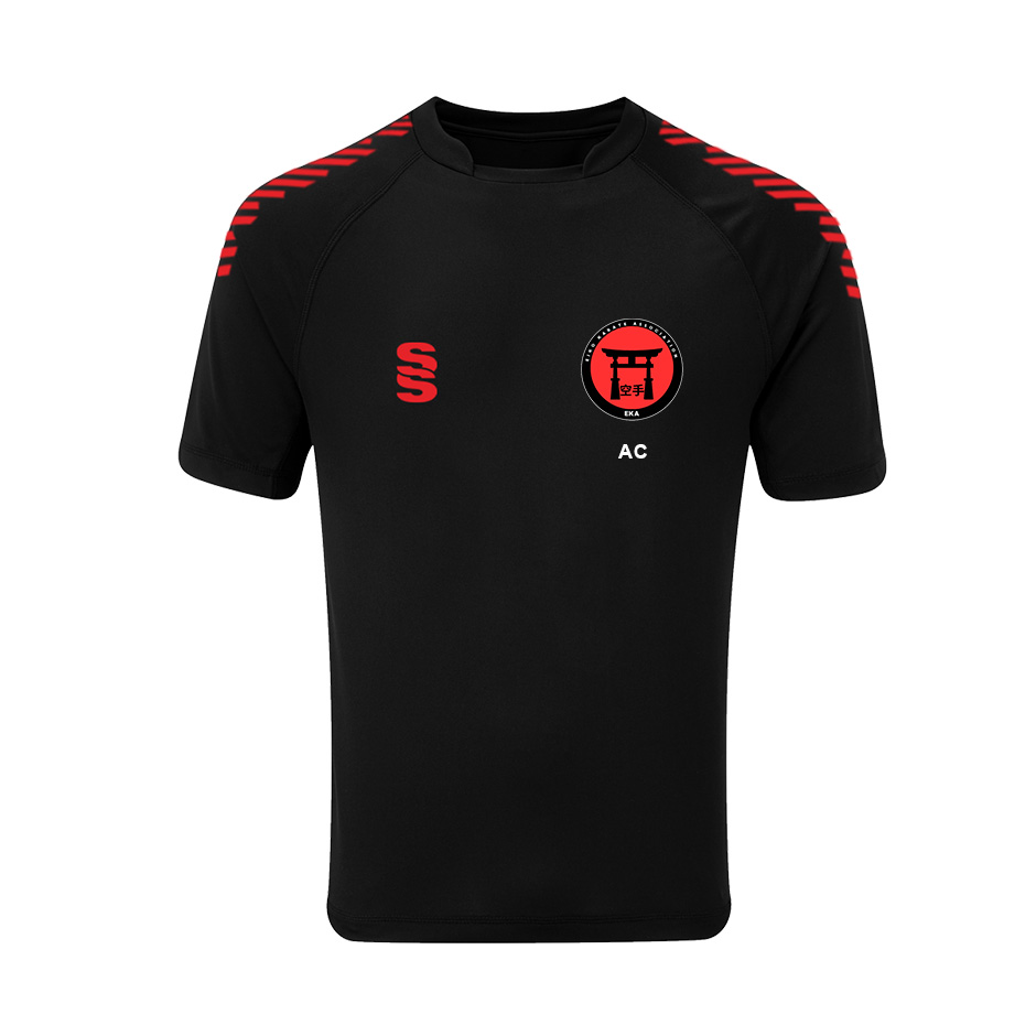 Eiko Karate Association Dual Stan Collar Training Shirt Black/Red ...