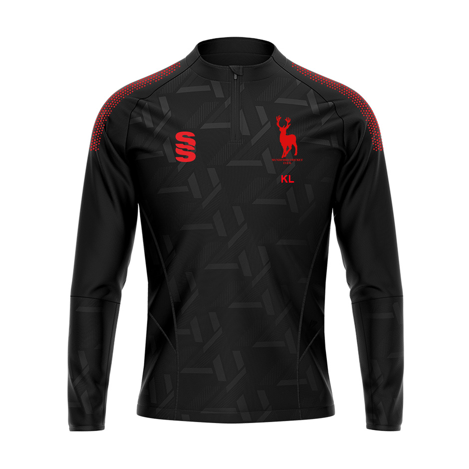 Mundford CC Impact Performance Top Black Red | MR Cricket Hockey