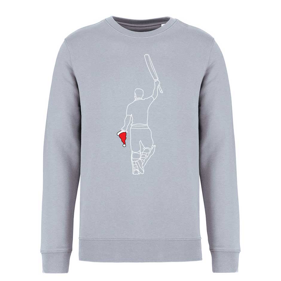 Organic Cricketer with Santa Hat Christmas Jumper | MR Cricket Hockey