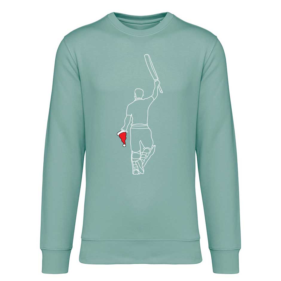 Organic Cricketer with Santa Hat Christmas Jumper | MR Cricket Hockey