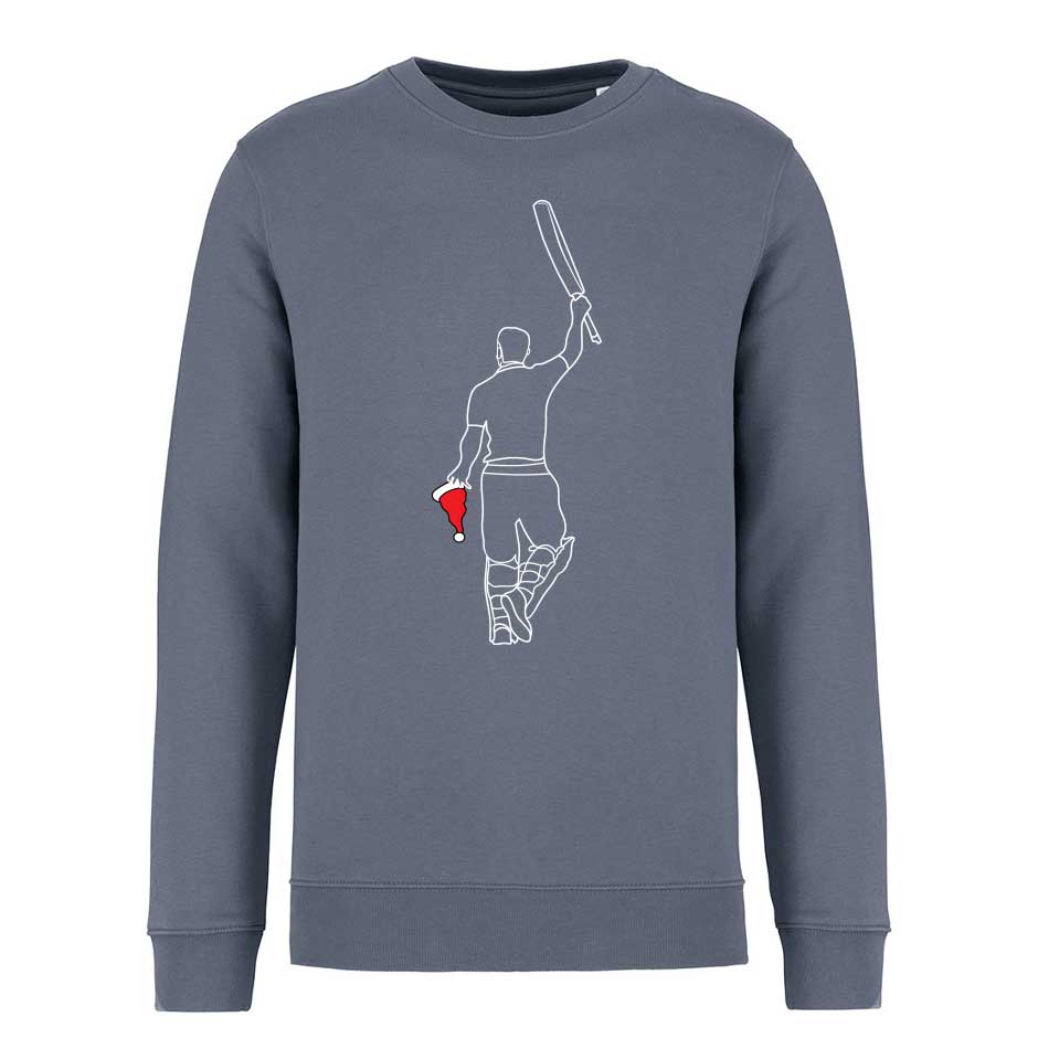Organic Cricketer with Santa Hat Christmas Jumper | MR Cricket Hockey